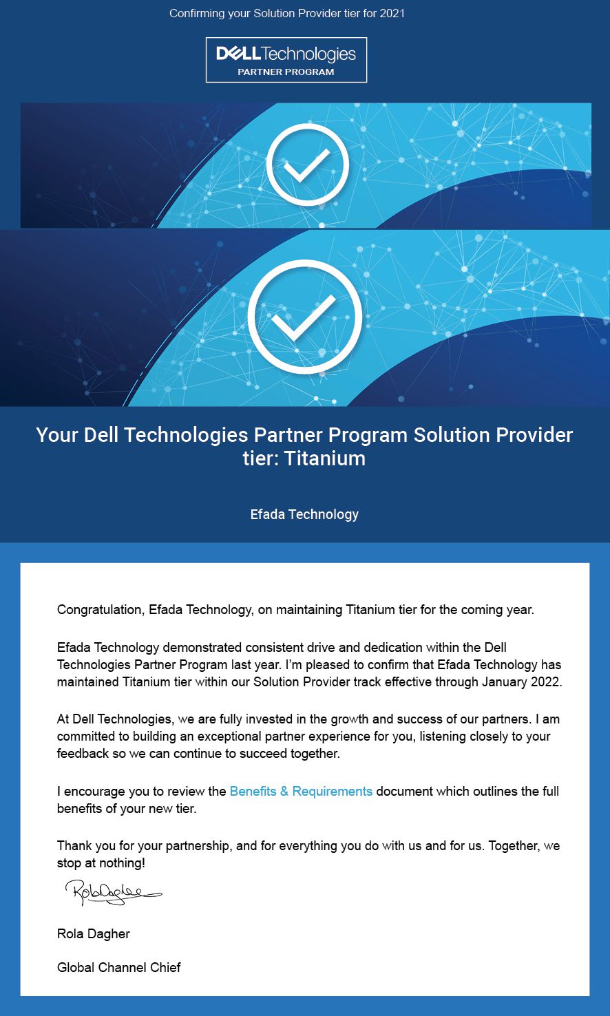 Dell Technologies Titanium Partner – EFADA Technology